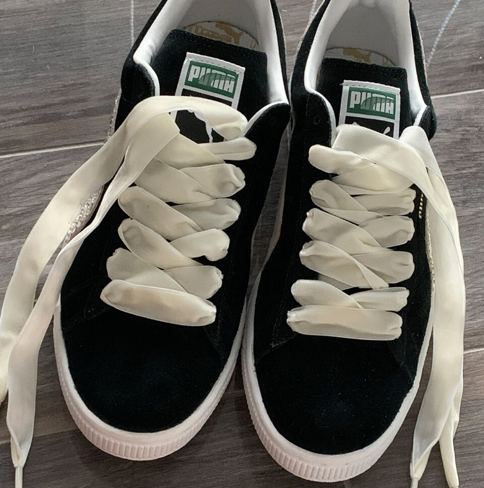 Luxury Velvet Cream Ribbon Shoelaces Trainer & Shoe Laces