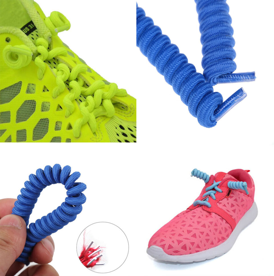 Black Curly No Tie Elastic Shoelaces - The Shoelace Shop